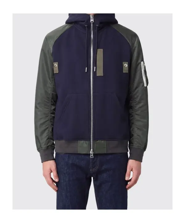 Sacai Panelled Zip-up Hoodie