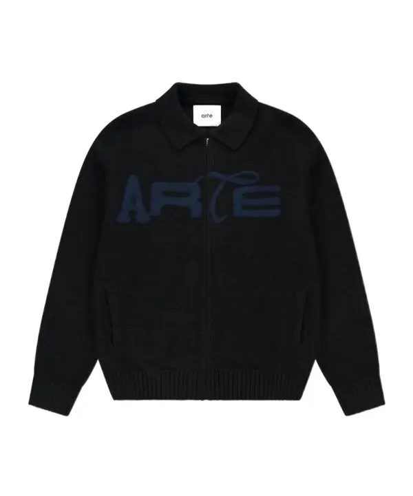 ARTE ANTWERP Logo-patch Zip-up Sweater