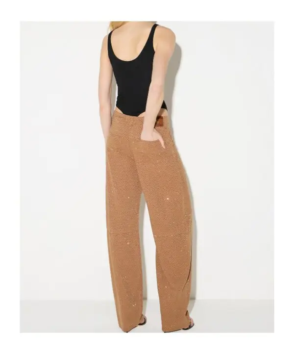 Elisabetta Franchi Balloon Denim Jeans With Rhinestones