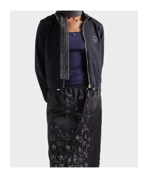 Prada Reversible Jersey Zipper Jacket With Hood