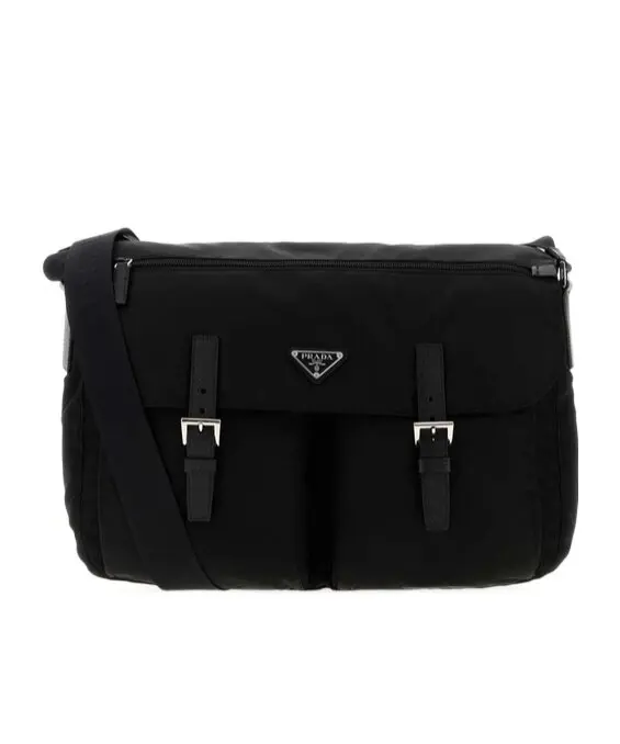 Prada Vela Buckled Messenger Bag
