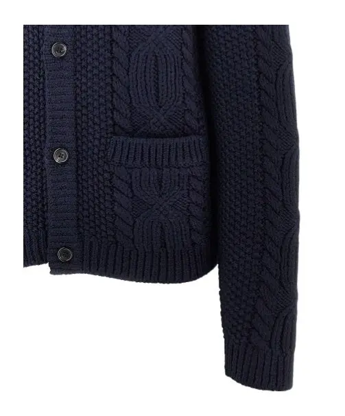 Saint Laurent Cable-knit Cardigan - Ocean
