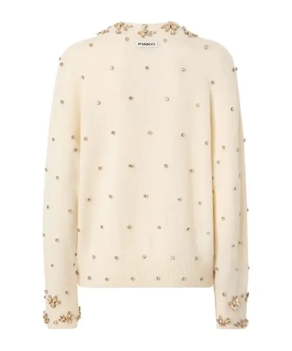 Pinko Crystal-embellished V-neck Sweater