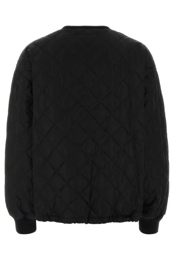 Prada Quilted Zip Jacket With Triangle Logo