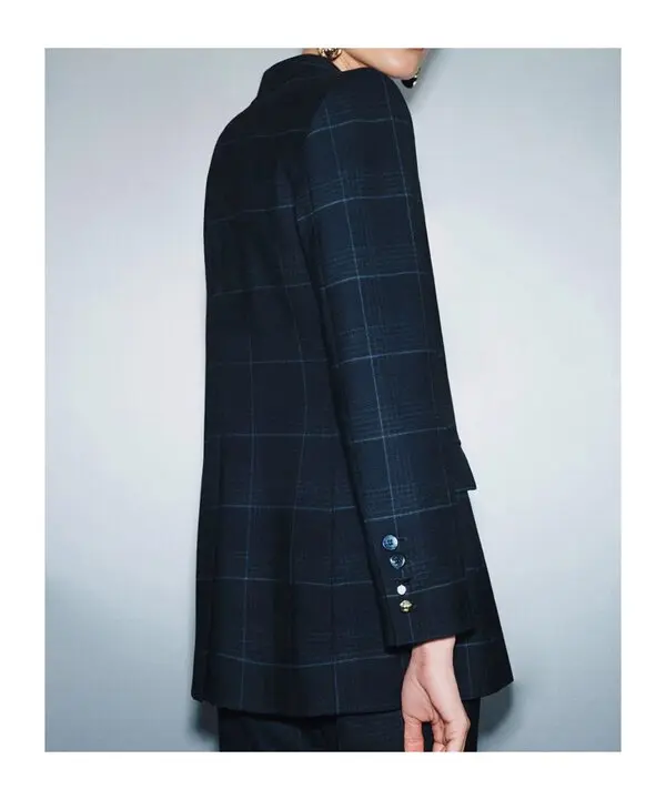 Marella Long-sleeve Jacket - Navy Check