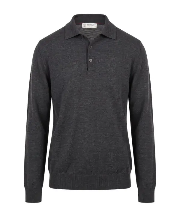 Brunello Cucinelli Collared Long-sleeved Knit Sweater