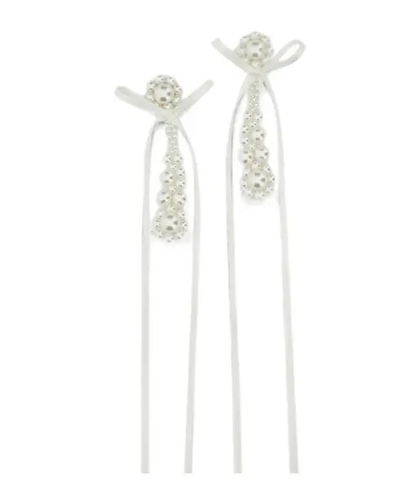 Simone Rocha Victorian Bow-detail Faux-pearl Earrings - Ivory White