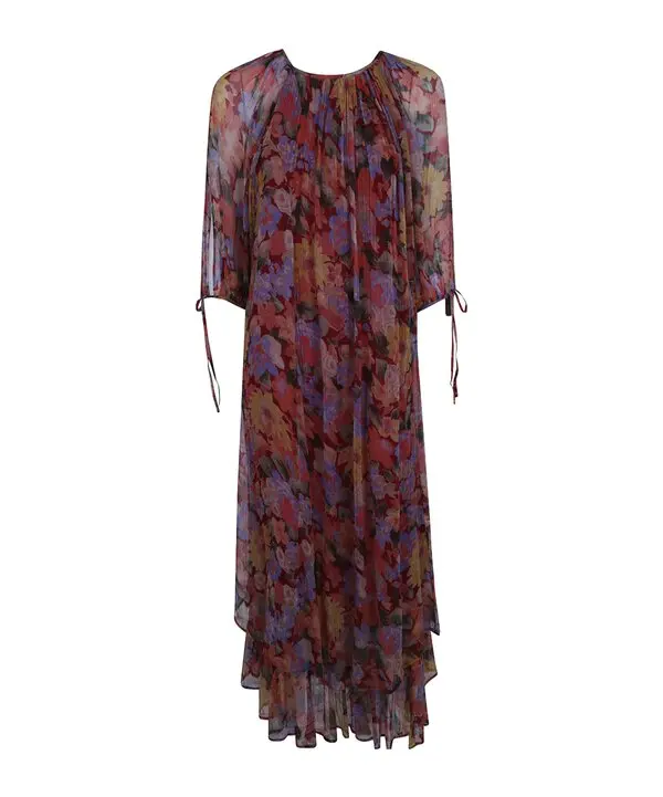 Rixo Floral Pleated Midi Dress
