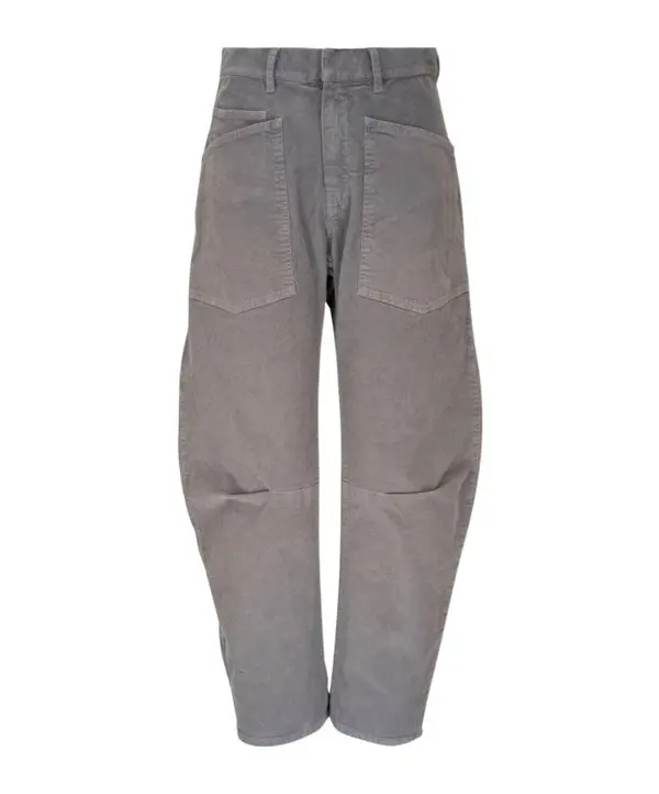 NILI LOTAN High-waisted Corduroy Trousers - Grey