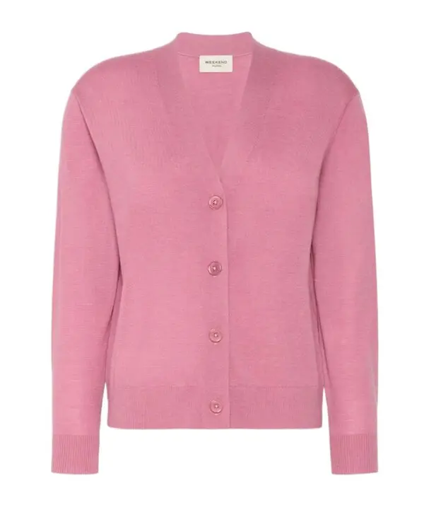 Max Mara Wool, Silk And Cashmere V-neck Cardigan