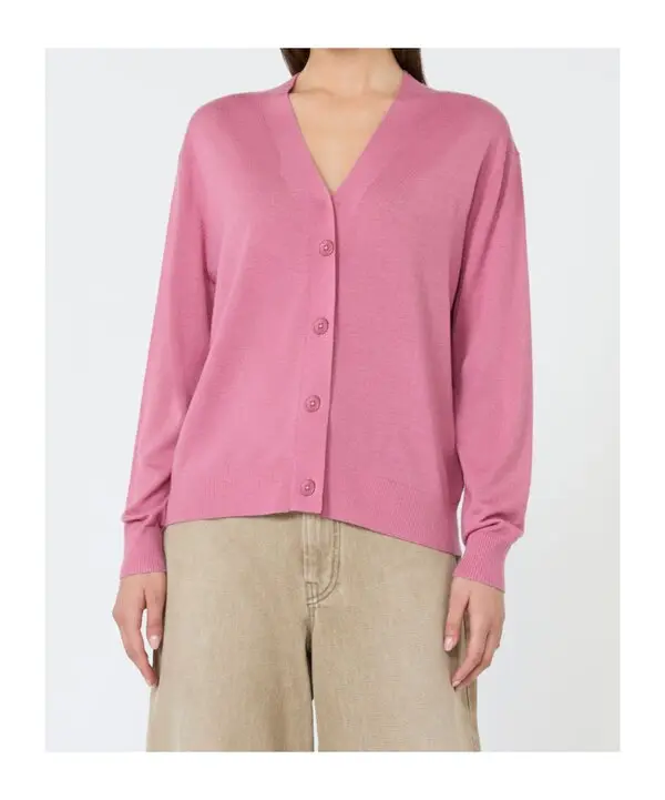 Max Mara Wool, Silk And Cashmere V-neck Cardigan