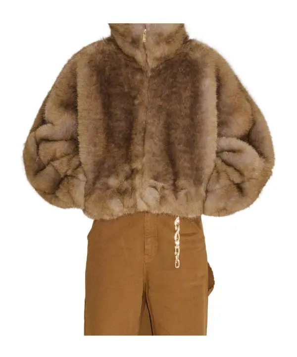 DARKPARK Faux Fur Aviator Bomber - Brown