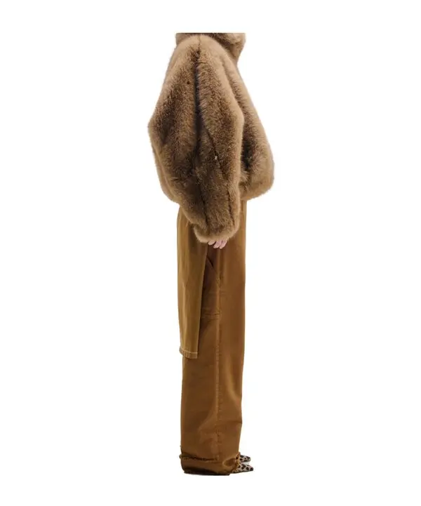 DARKPARK Faux Fur Aviator Bomber - Brown