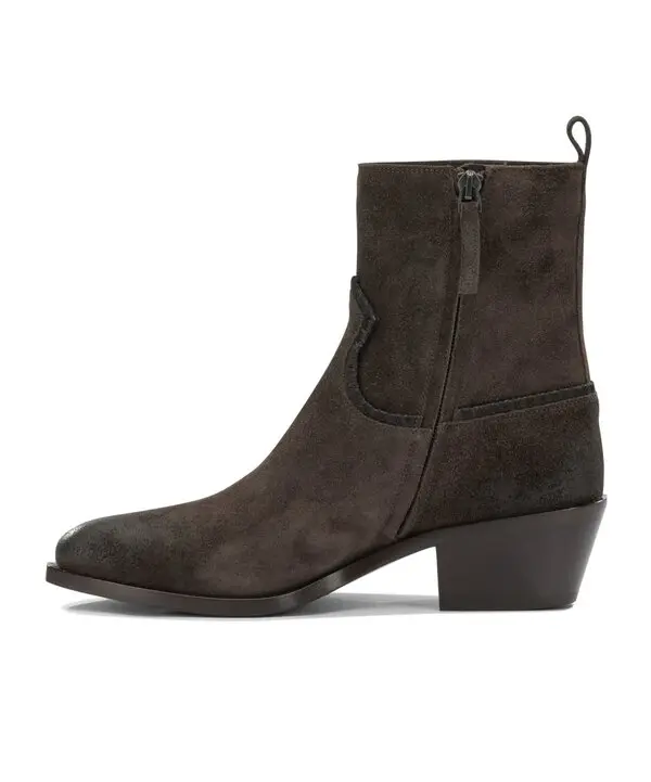 Sartore Velour 45mm' Ankle Boots With Zipper