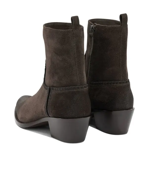 Sartore Velour 45mm' Ankle Boots With Zipper