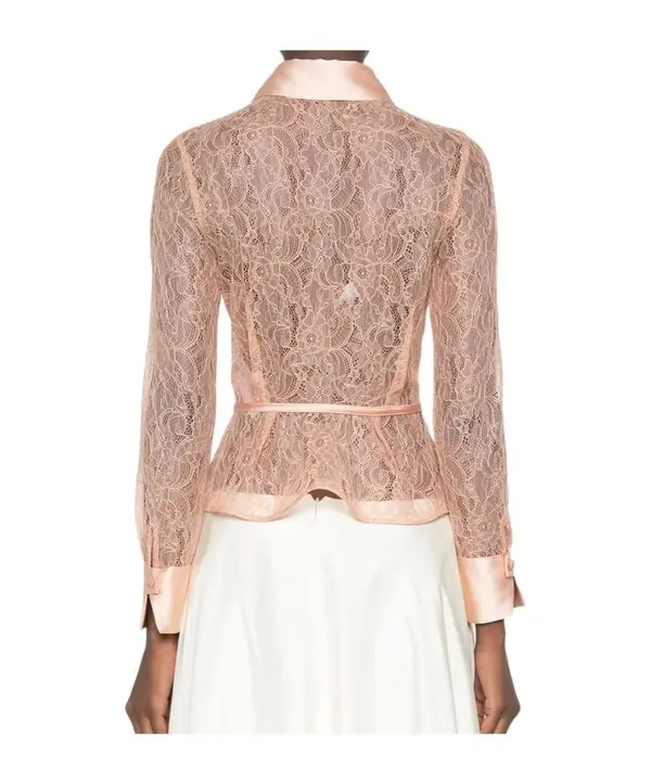 Elisabetta Franchi Lace-panelled Satin-trim Shirt
