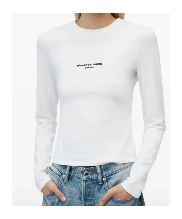 Alexander Wang Logo Fitted Long-sleeve T-shirt