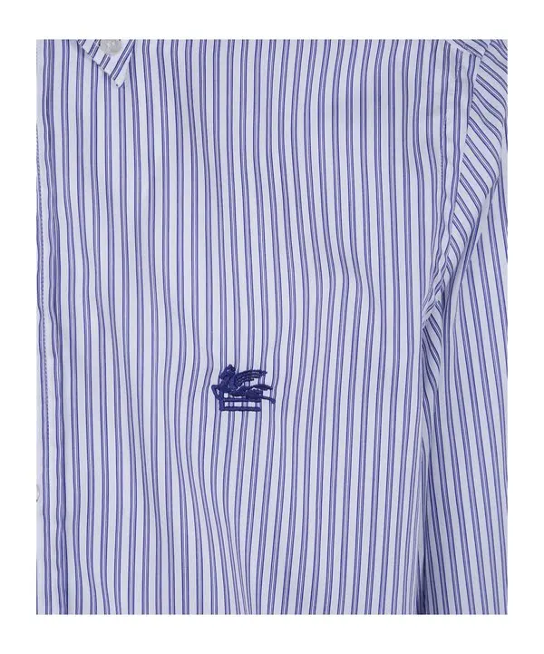 Etro Striped Embroidered-logo Shirt