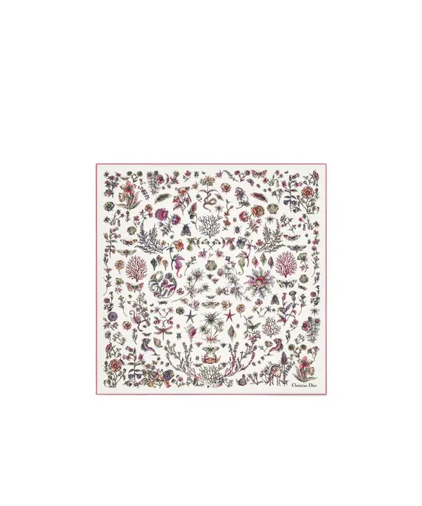 Dior Cabinet De Curiosités 70 Square Scarf - White