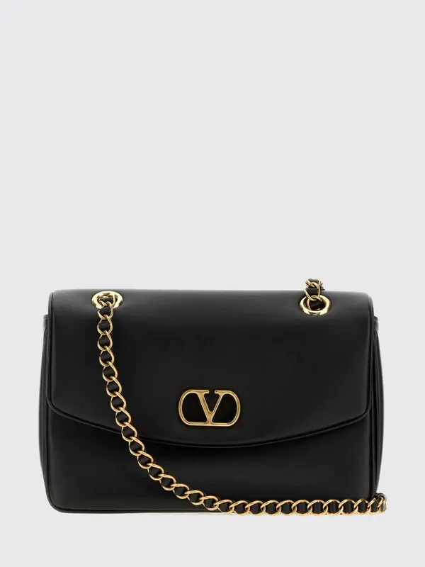 Valentino Garavani Leather Shoulder Bag With Vlogo Signature - Black