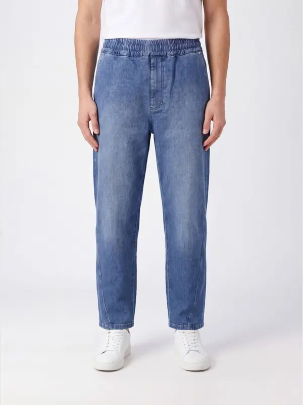 Emporio Armani Elasticated Waist Wide-leg Jeans