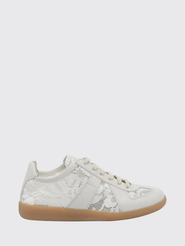 MAISON MARGIELA Replica Trainers With Floral Lace Embroidery - White