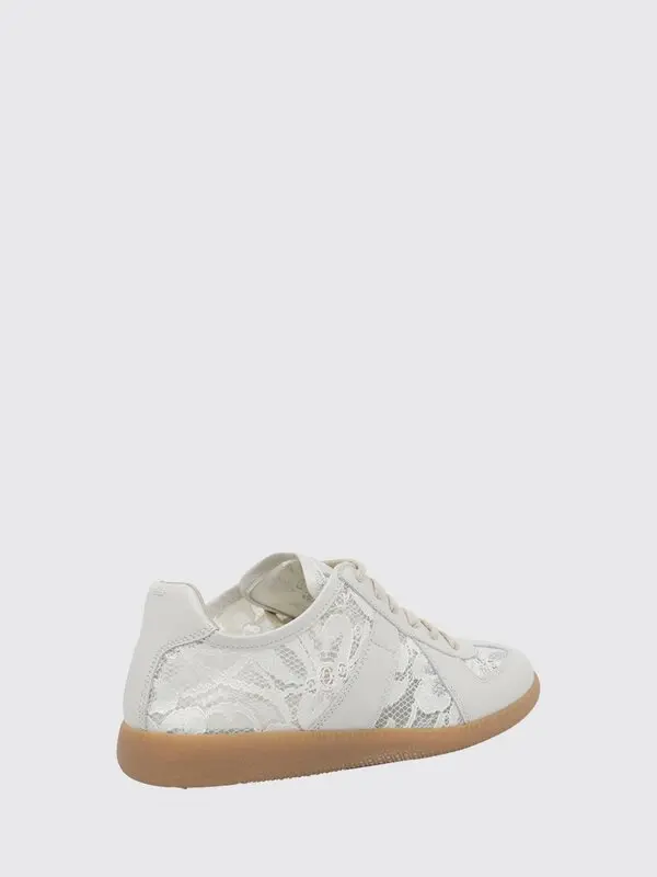 MAISON MARGIELA Replica Trainers With Floral Lace Embroidery - White