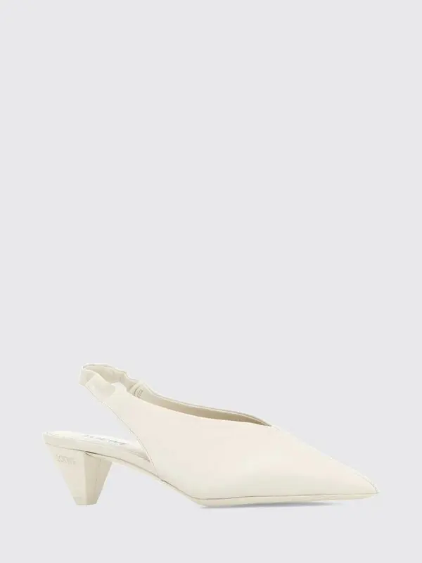 Loewe Origami Cubic Lambskin Slingback Pumps - White