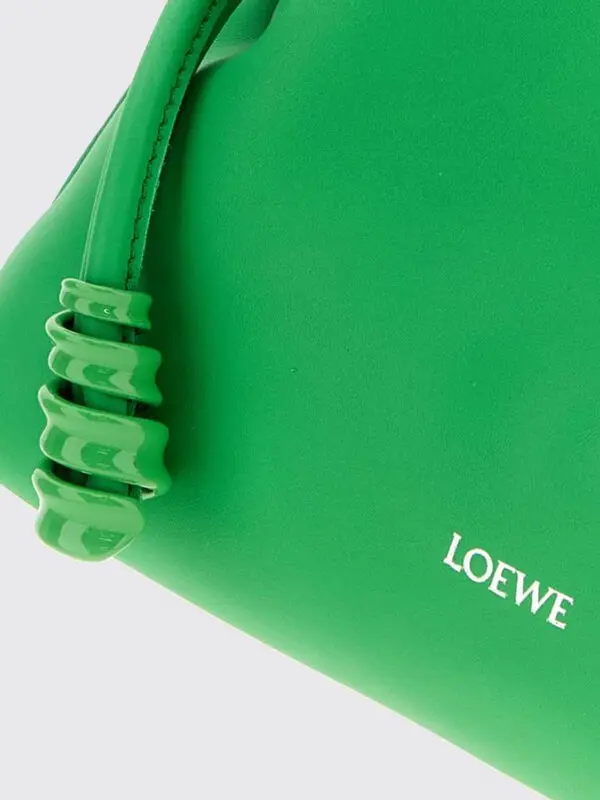 Loewe Coil Flamenco Mini Bucket Bag In Calfskin Leather With Drawstring - Green