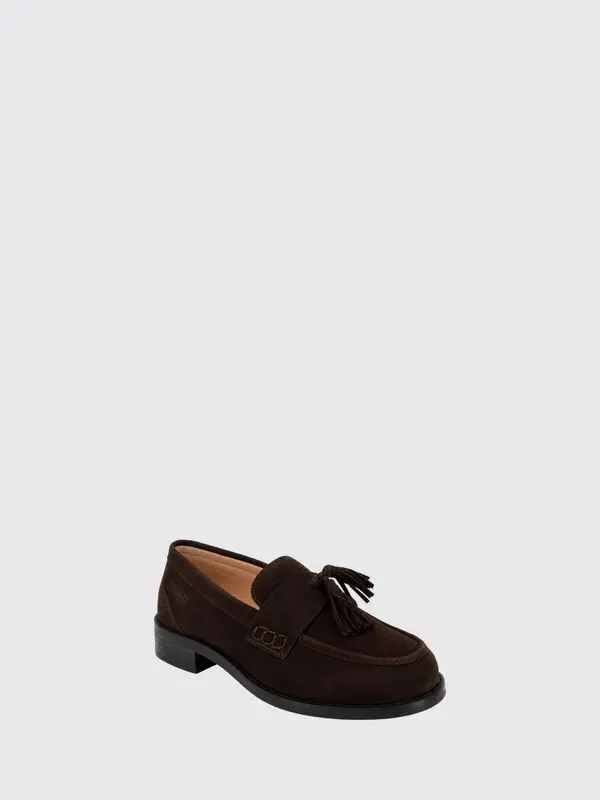 TWINSET Suede Penny Loafers With Tassels And Saddle Strap