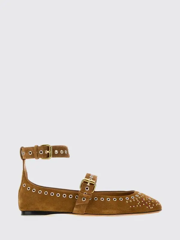 Isabel Marant Étoile Suede Mary Jane Flats With Studs And Eyelets - Brown