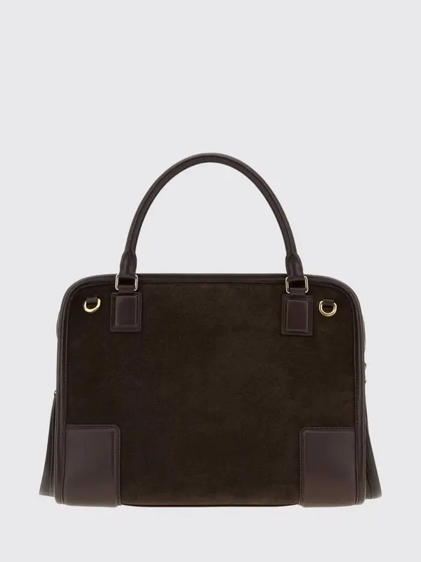 Loewe Amazona 180 Medium Suede Handbag With Removable Shoulder Strap - Hazel
