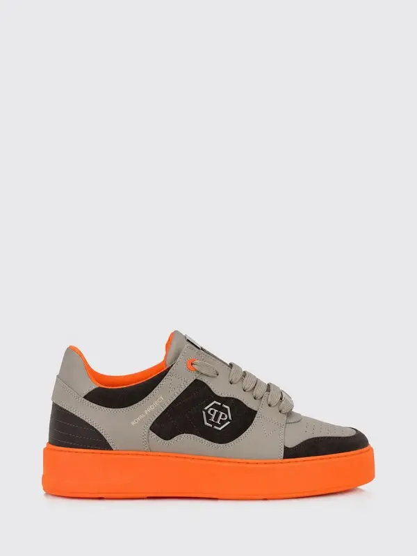 Philipp Plein Bicolour Leather And Suede Low-top Trainers - Beige