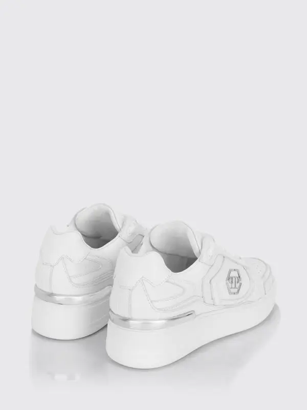 Philipp Plein Pit-$top Monogram Leather Low-top Trainers - White