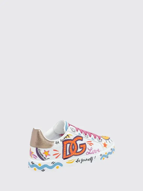 Dolce & Gabbana Portofino Low-top Sneakers With Dg Monogram Print - Fa01