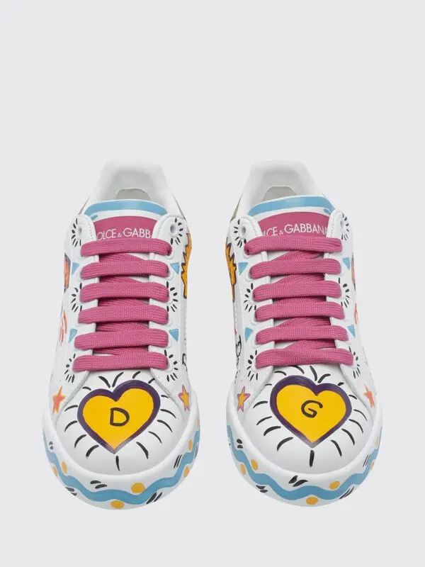 Dolce & Gabbana Portofino Low-top Sneakers With Dg Monogram Print - Fa01