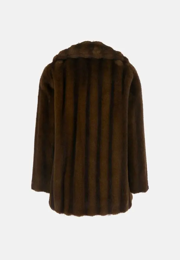 Max Mara Faux Fur Shawl Collar Coat