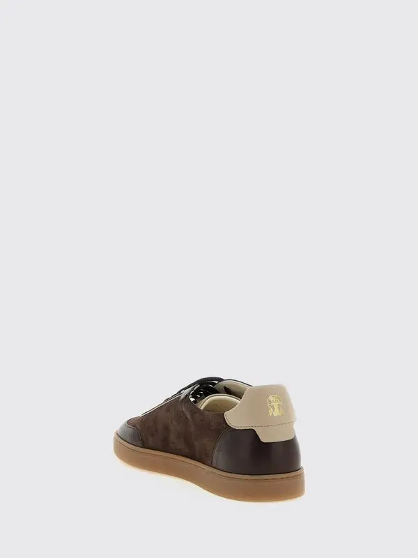 Brunello Cucinelli Low Top Smooth And Suede Calfskin Sneakers