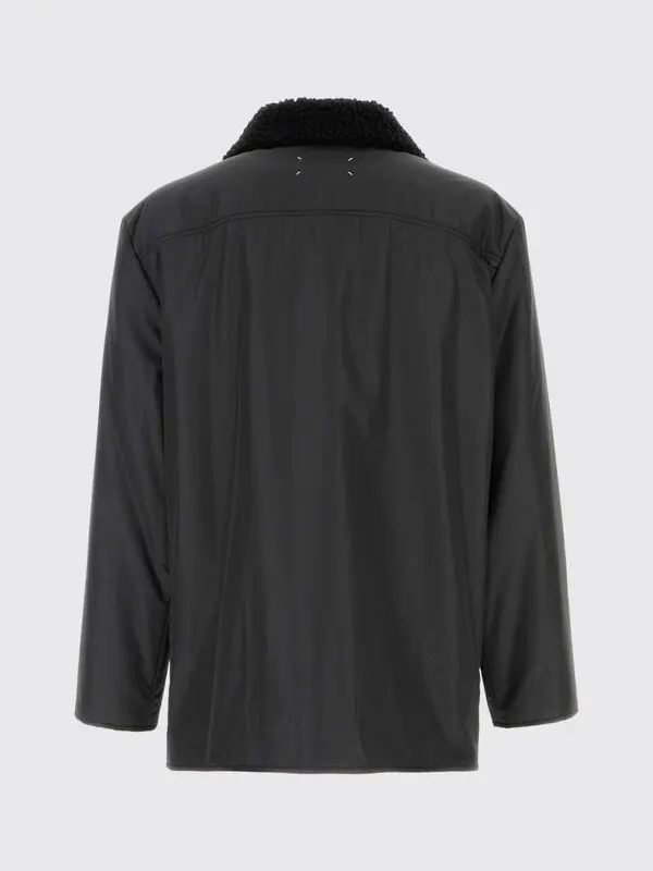 MAISON MARGIELA Padded Jacket With Fur Collar - Black