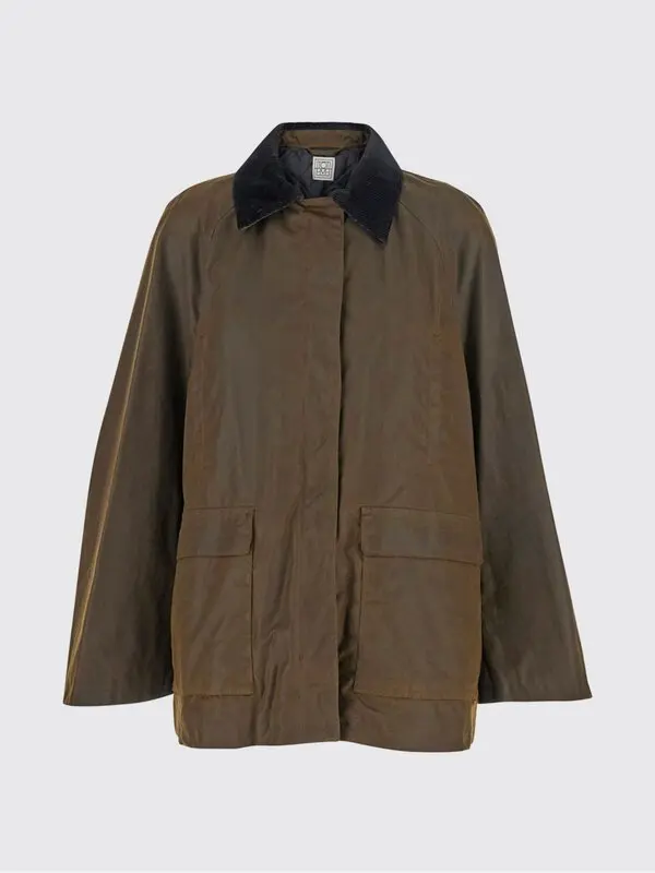 TOTEME Country Short Jacket In Organic Cotton With Velvet Collar - Brown