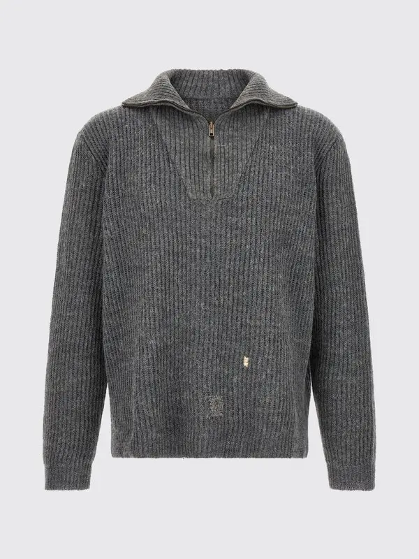 MAISON MARGIELA High Neck Distressed Jumper - Grey