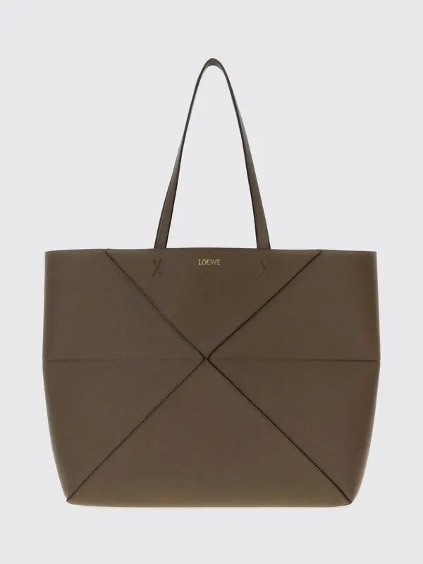 Loewe Large Puzzle Fold Calfskin Leather Tote Bag - Dove Grey