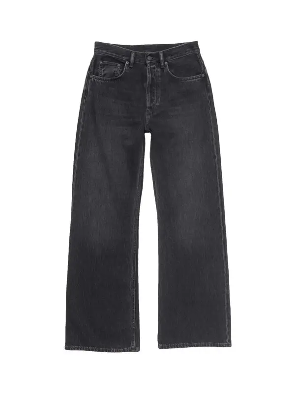 Acne Studios Logo Patch Wide-leg Jeans - Black