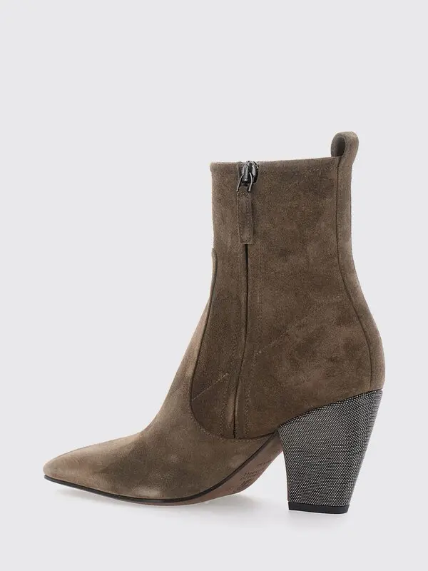 Brunello Cucinelli Suede Texan Ankle Boots