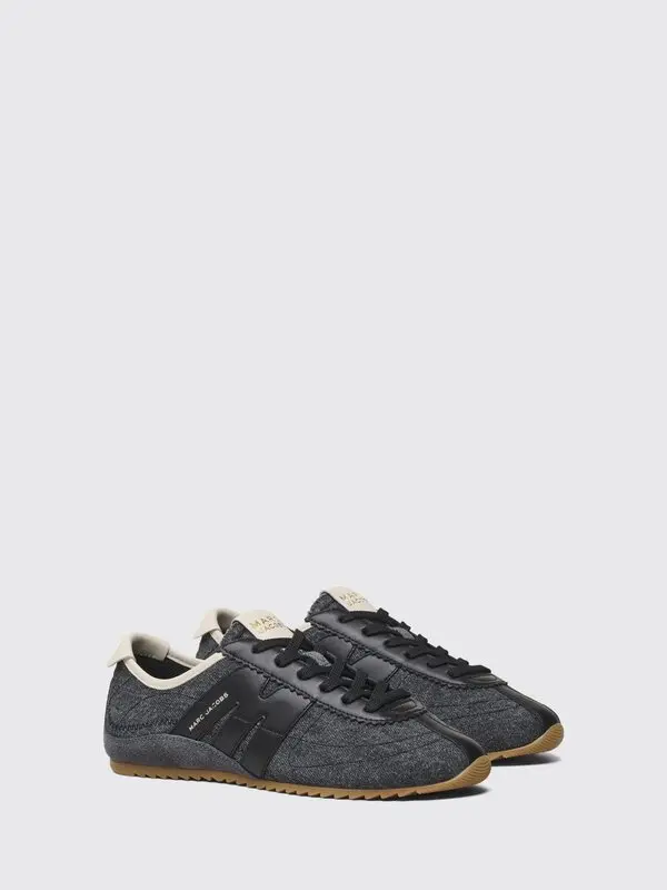 Marc Jacobs The 400 Bleecker Runner Leather And Technical Fabric Sneakers - Grey