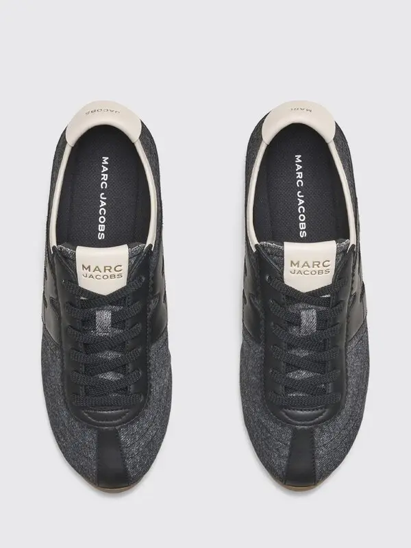Marc Jacobs The 400 Bleecker Runner Leather And Technical Fabric Sneakers - Grey