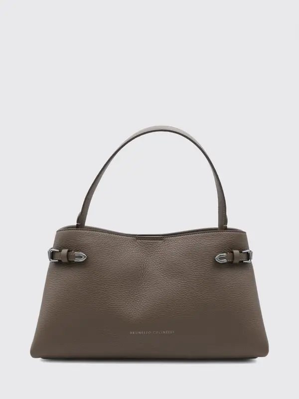 Brunello Cucinelli Leather Shoulder Bag - Mud