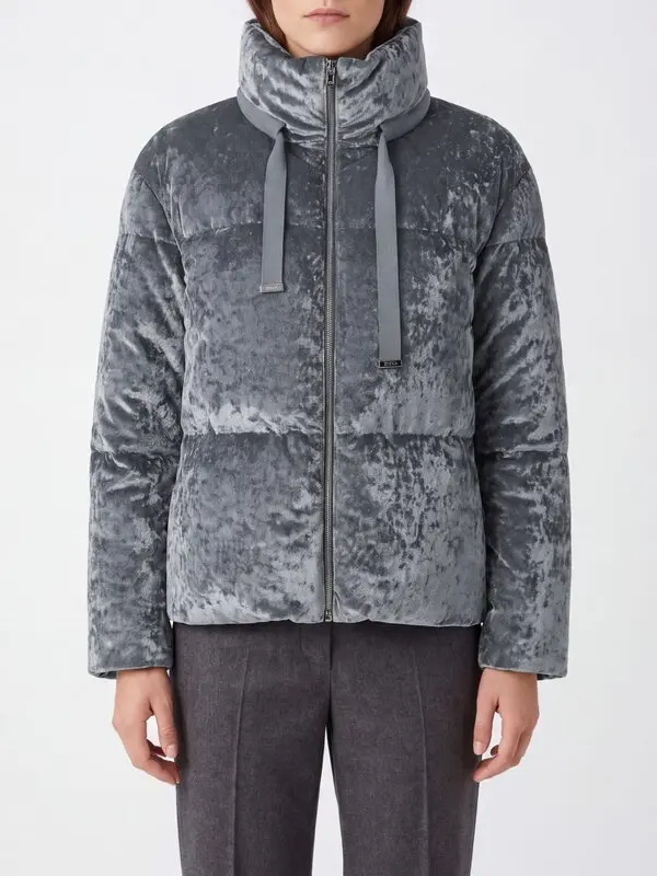 Herno High-neck Quilted Microfiber Down Jacket With Drawstring Hood - Natural