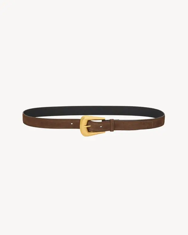 Saint Laurent Suede Folk Buckle Belt