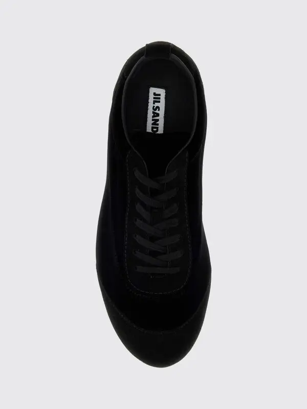 JIL SANDER Etage Sneakers In Velvet And Suede With Rear Pull Tab - Black
